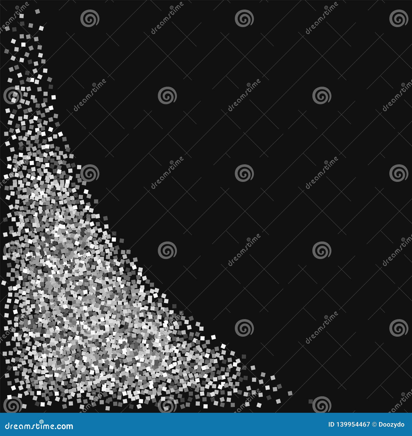 Silver Glitter. Bottom Left Corner with Silver Glitter Stock ...