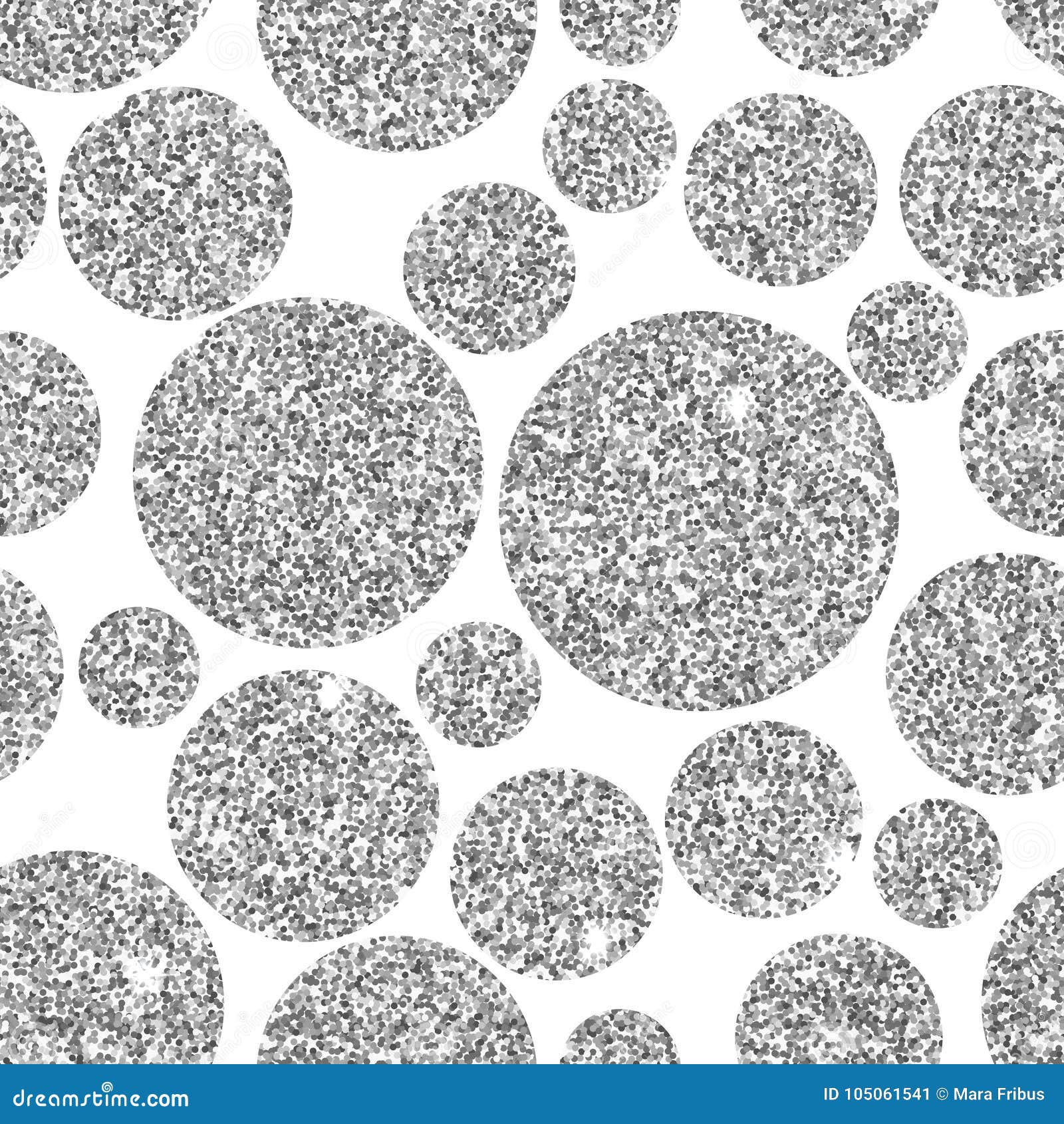 Silver Glitter Circles Seamless Pattern Stock Vector - Illustration of ...