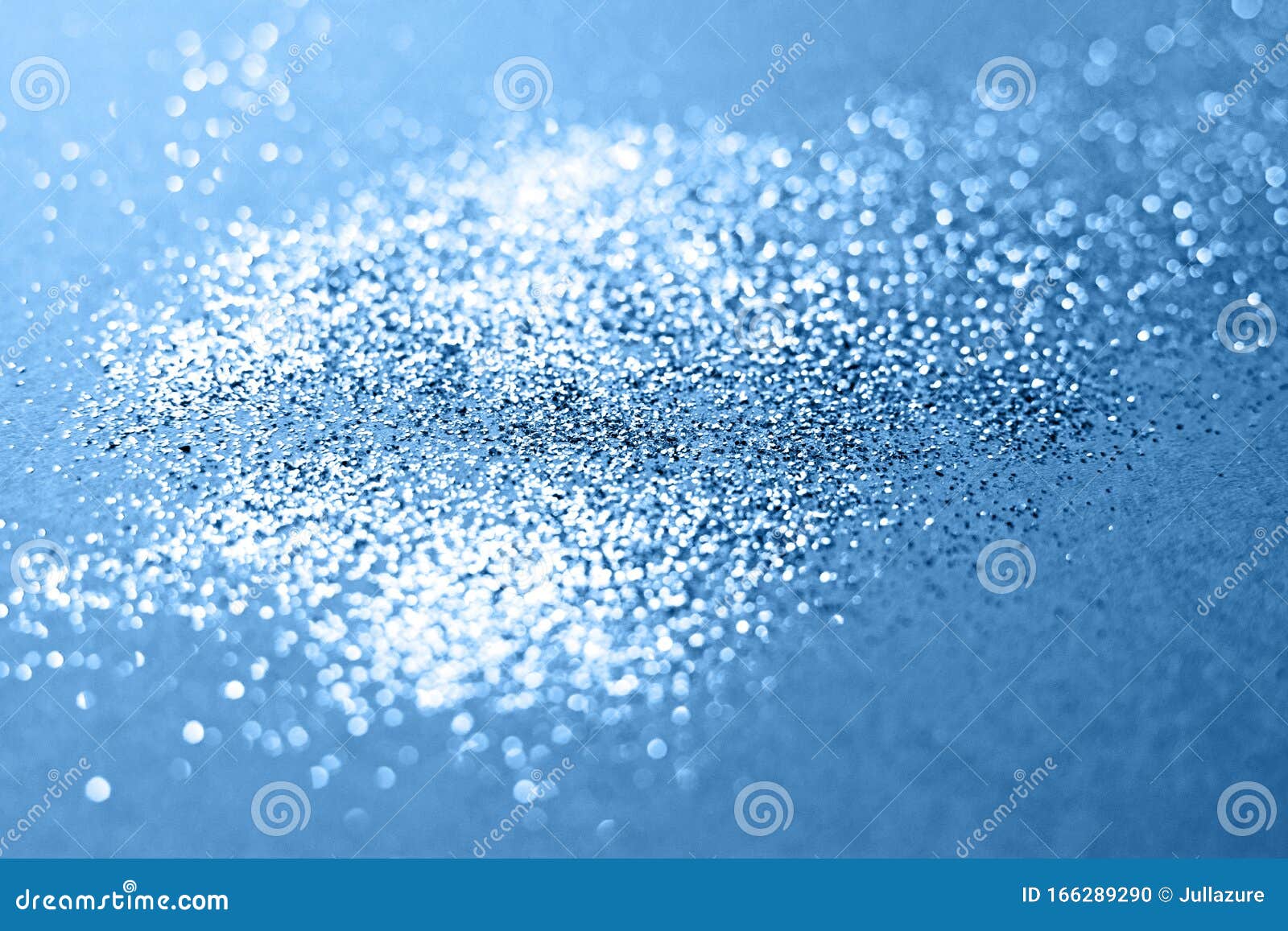 Silver Glitter on Classic Blue Background. Blurry Glitter Texture ...