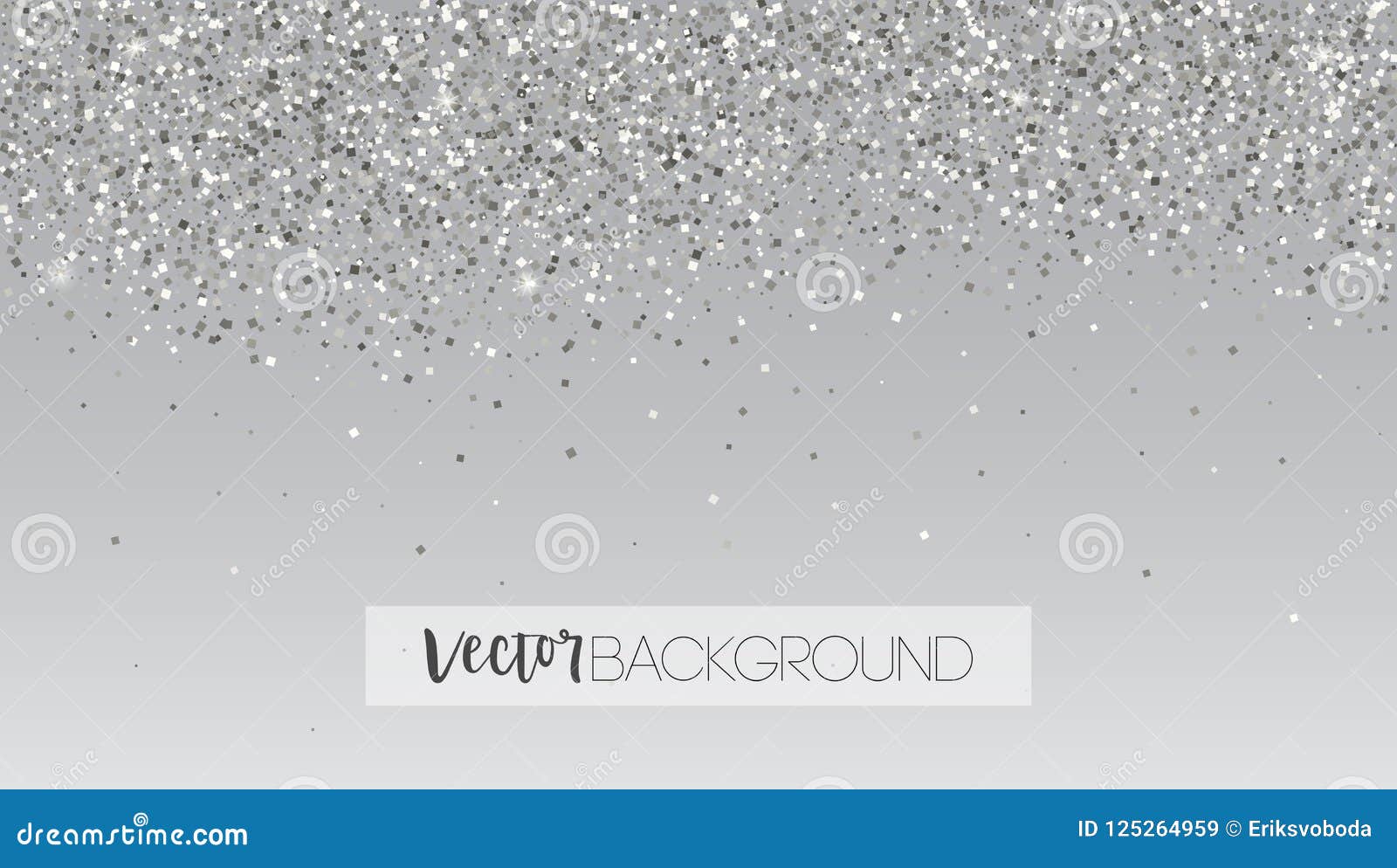 Silver Glitter Falling Down. Shining Sparkle Texture. Template for New ...