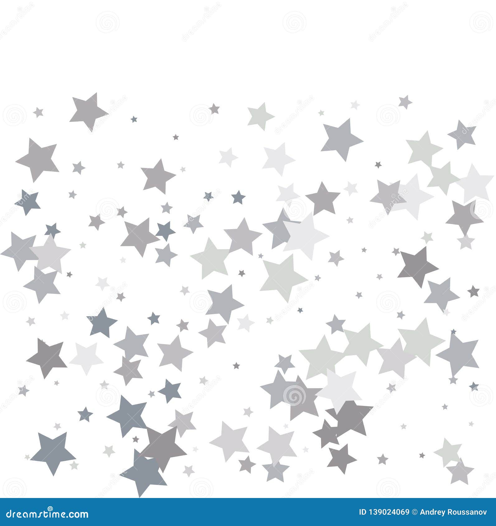Silver Glitter Falling Stars Silver Sparkle Star On White Background