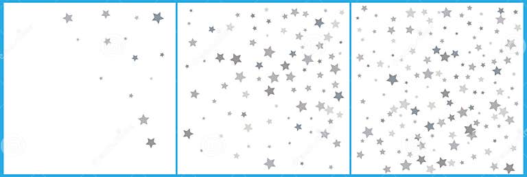 Silver Glitter Falling Stars Silver Sparkle Star On White Background
