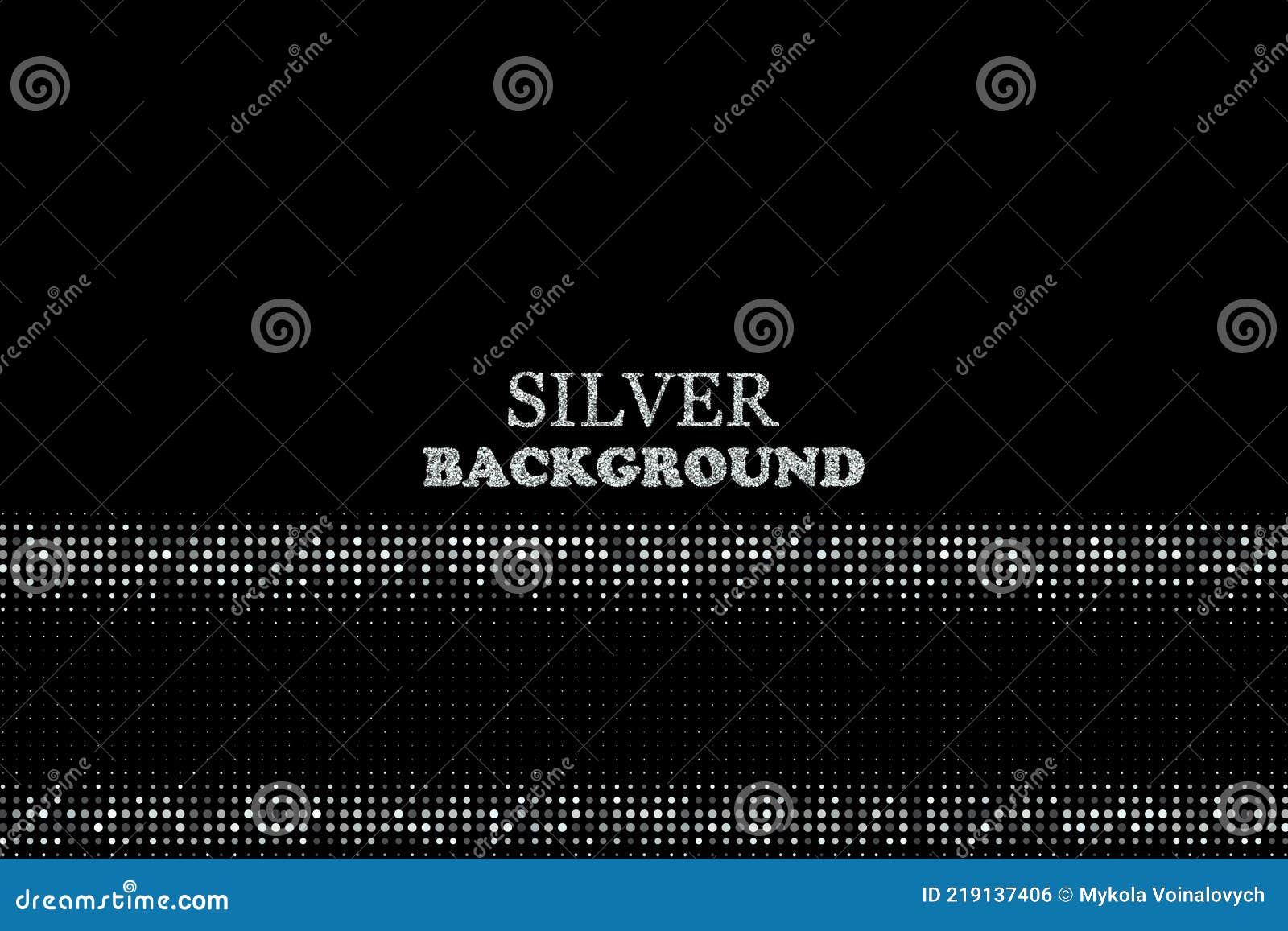 Silver Glitter Lines for Frame or Border on Black Background, Vector ...