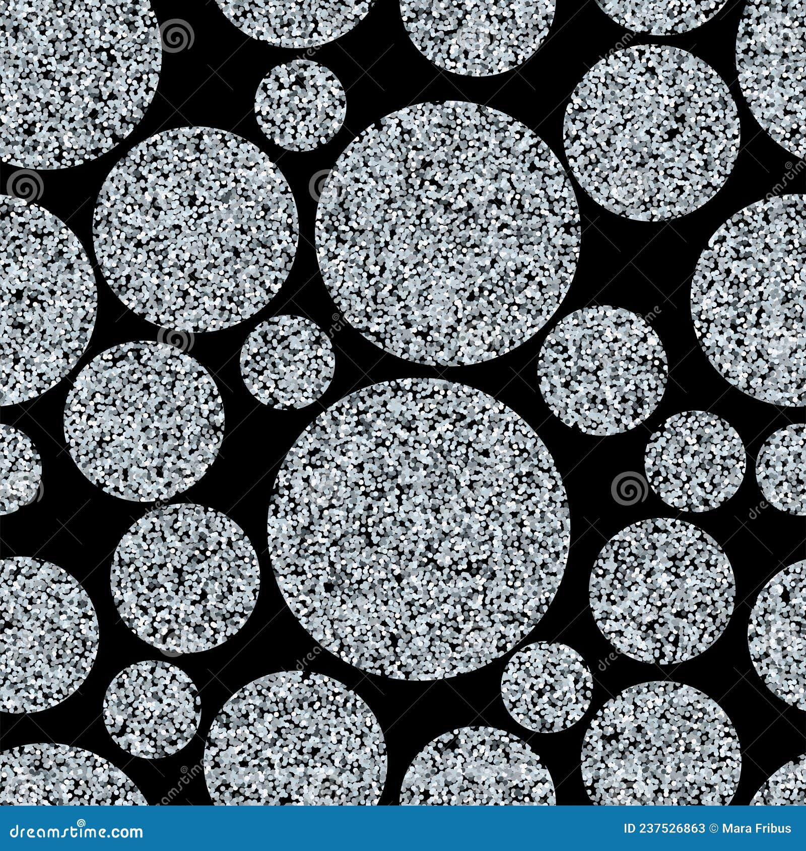 Silver Glitter Polka Dot Texture Seamless Pattern Stock Vector ...