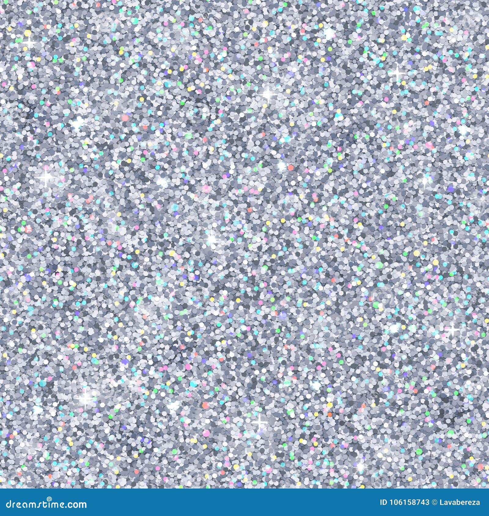 Silver Glitter Seamless Pattern with Colored Highlights . Vector Stock ...