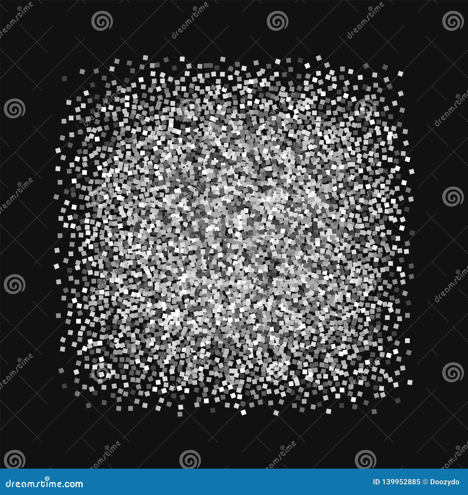 Silver Glitter. Square Frame with Silver Glitter on Black Stock ...