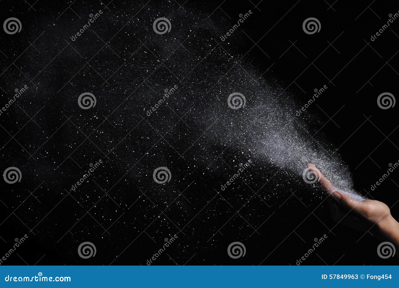 Silver Glitter Star Dust Blowing from Hand Stock Image - Image of blow ...