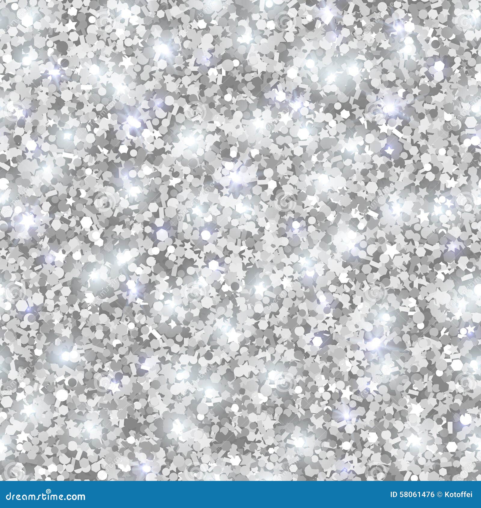 Silver Glitter Texture Seamless Sequins Pattern Stock Vector
