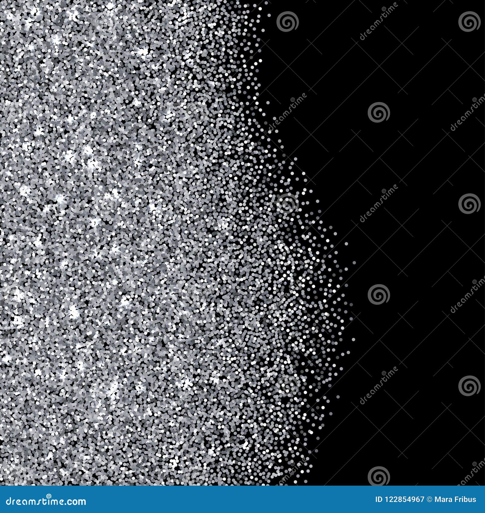 Silver Glitter Textured Border Stock Vector - Illustration of ...