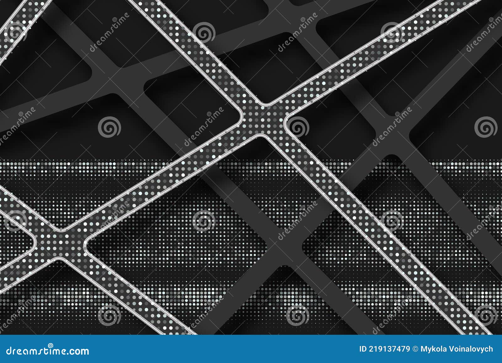 Silver Glitter Vector Lines for Frame or Border on Black Background ...
