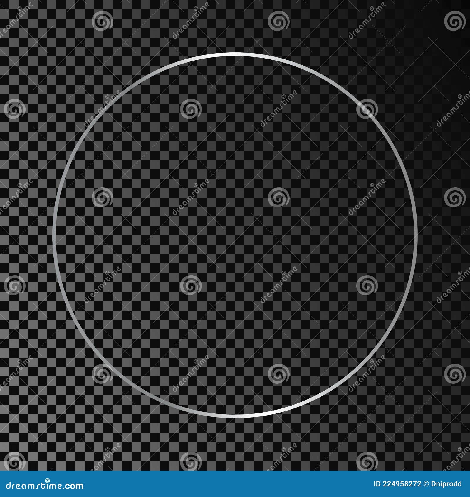 Silver Glowing Circle Frame Stock Vector - Illustration of glossy ...