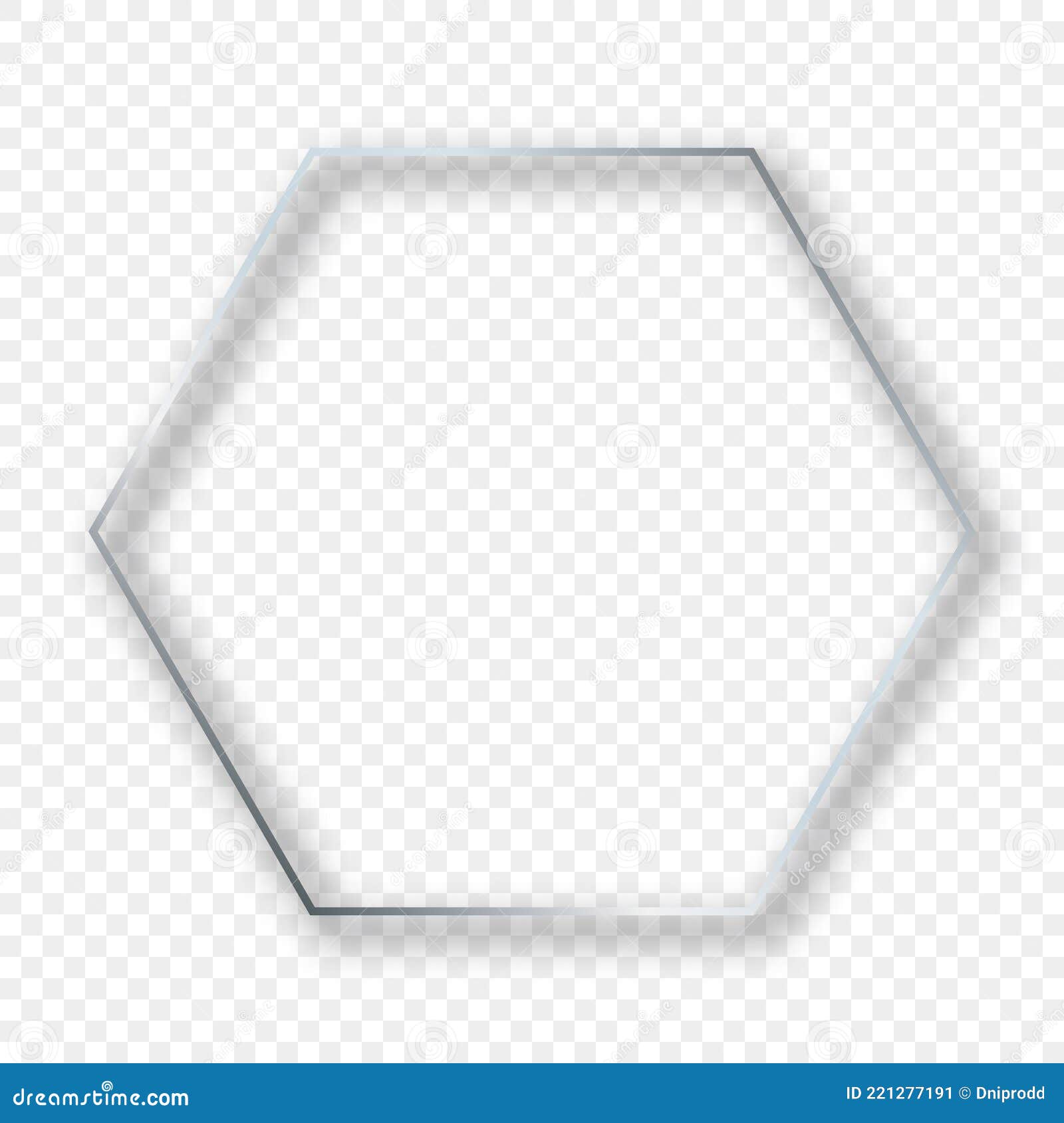 Silver Glowing Hexagon Frame with Shadow Stock Vector - Illustration of ...