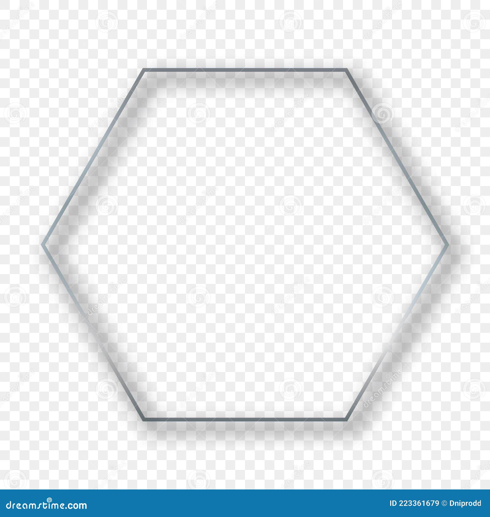 Silver Glowing Hexagon Frame with Shadow Stock Vector - Illustration of ...
