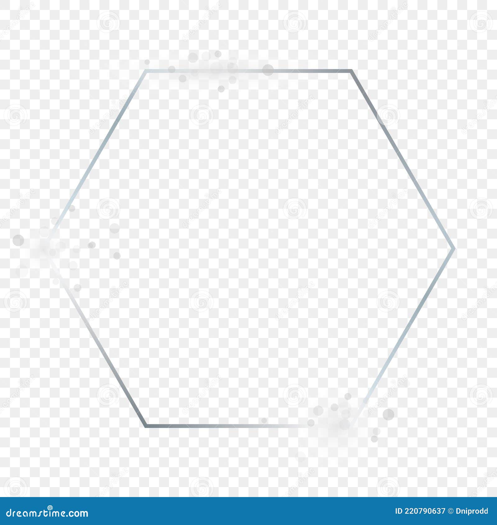 Silver Glowing Hexagon Frame with Sparkles Stock Vector - Illustration ...