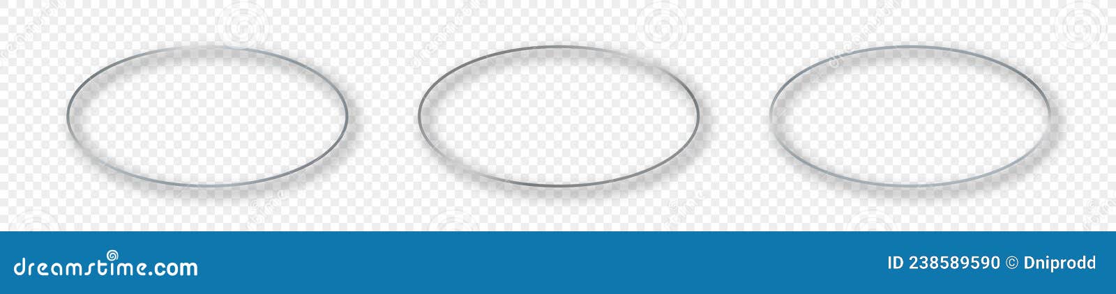 Silver Glowing Oval Shape Frame Stock Vector - Illustration of metal ...