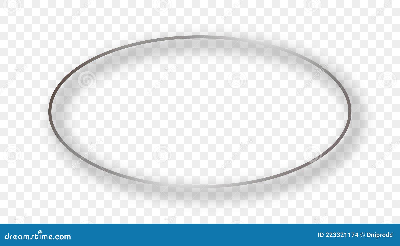 Silver Glowing Oval Shape Frame with Shadow Stock Vector - Illustration ...