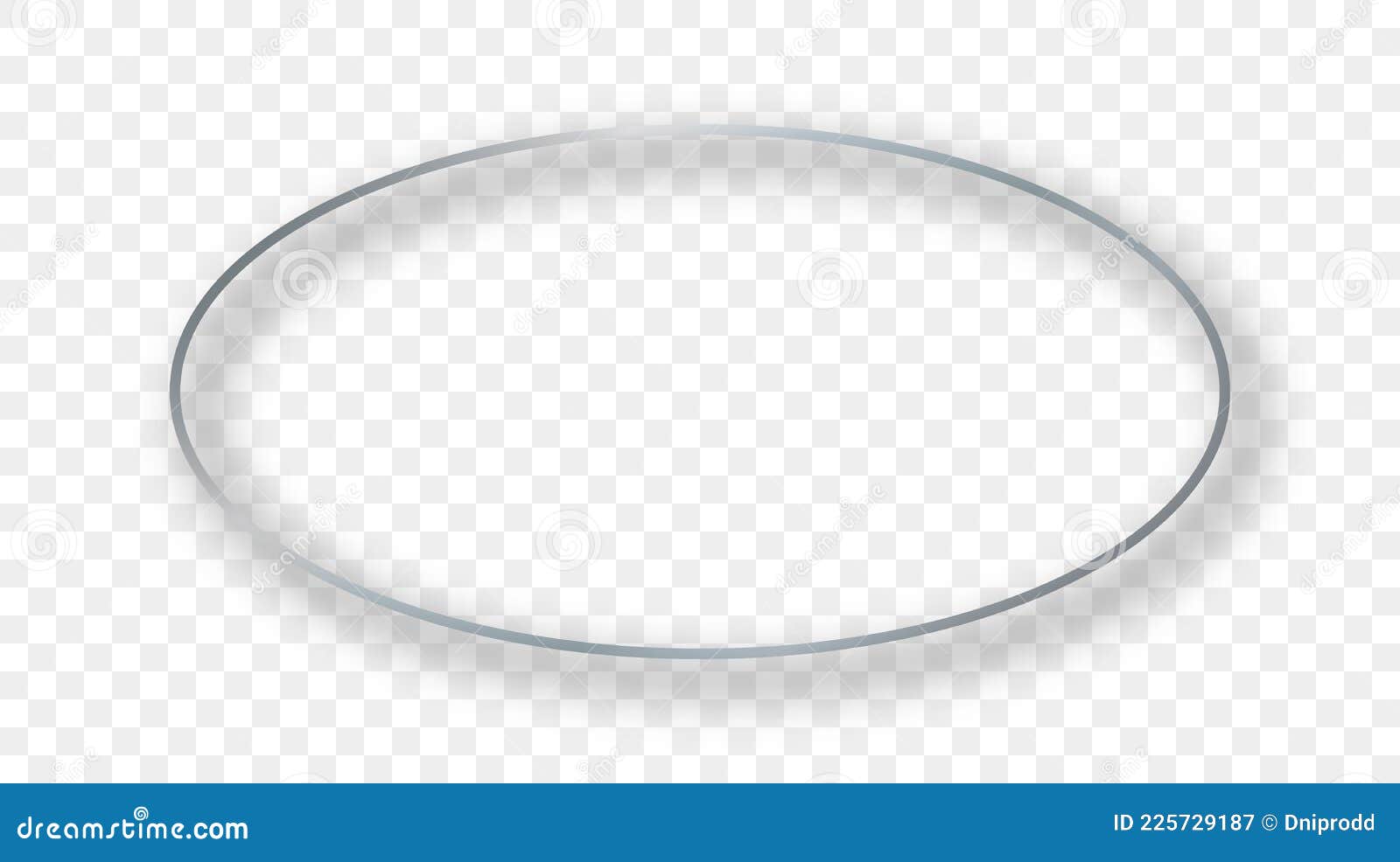 Silver Glowing Oval Shape Frame with Shadow Stock Vector - Illustration ...