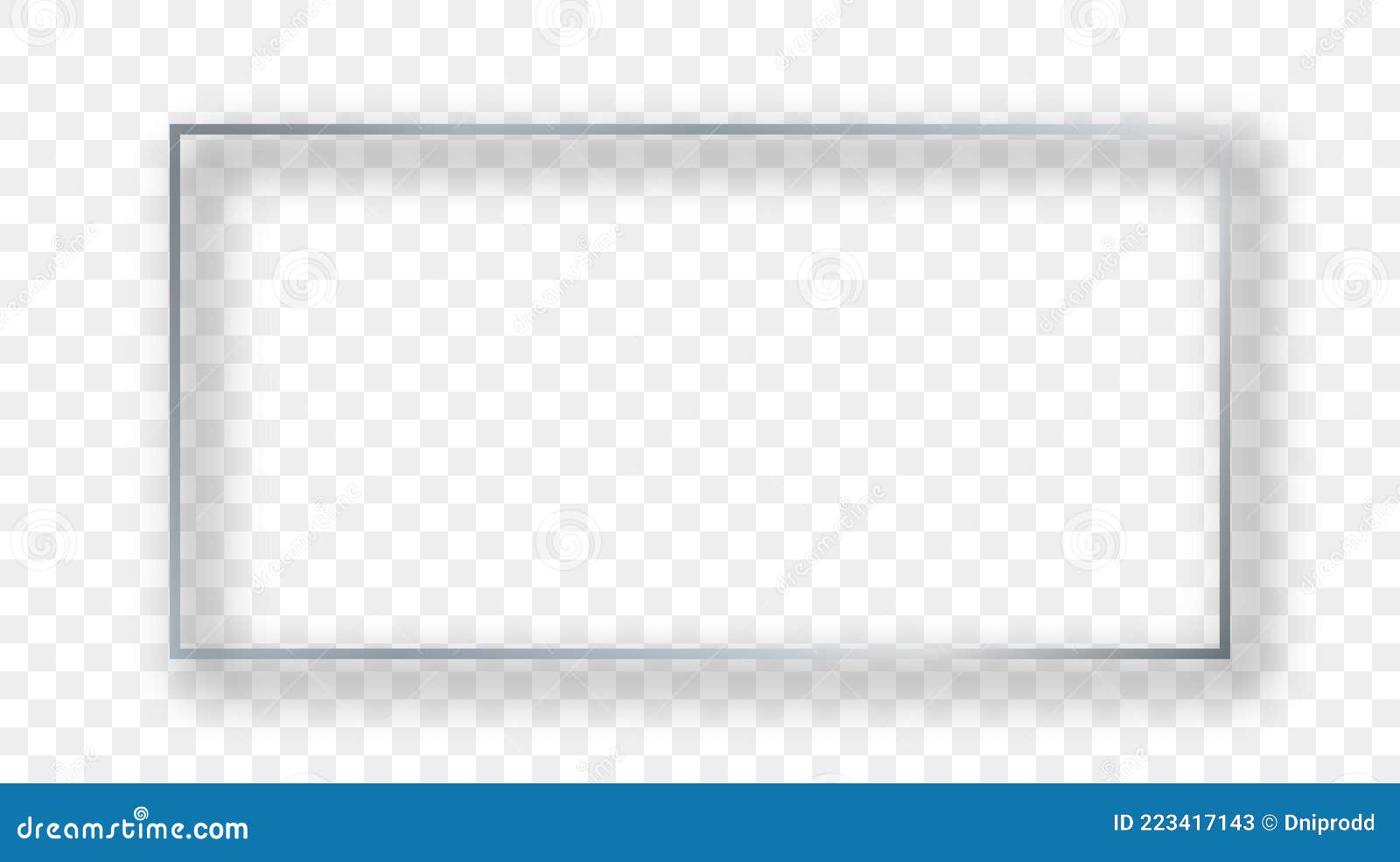 Silver Glowing Rectangular Shape Frame with Shadow Stock Vector ...