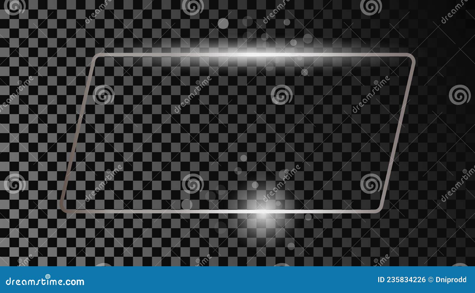 Silver Glowing Rectangular Shape Frame with Sparkles Stock Vector ...