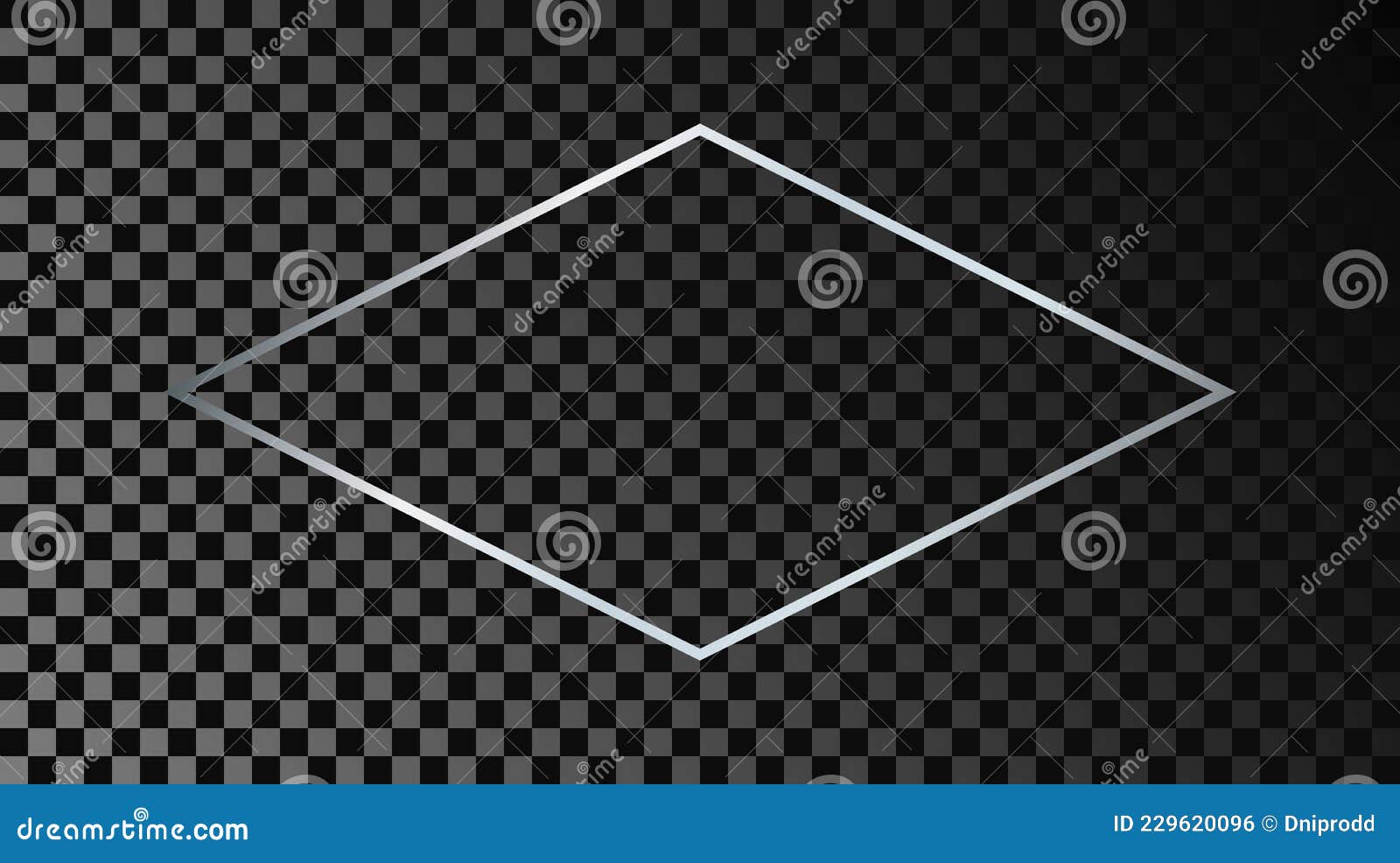 Silver Glowing Rhombus Shape Frame Stock Vector - Illustration of fall ...