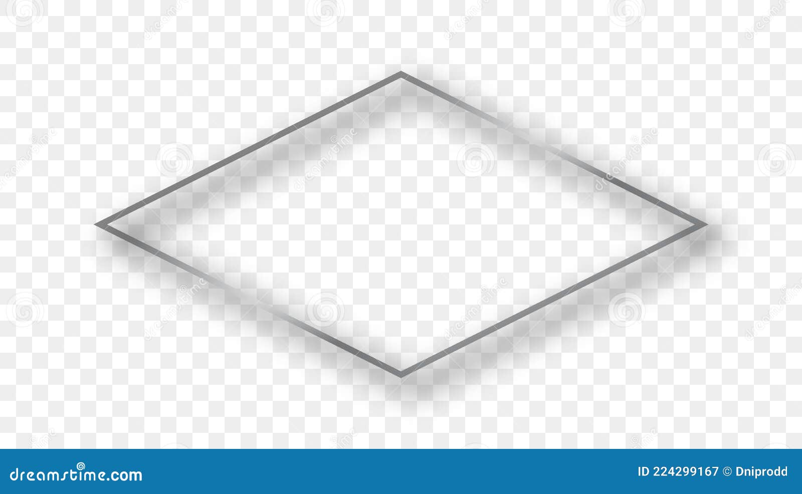 Silver Glowing Rhombus Shape Frame with Shadow Stock Vector ...