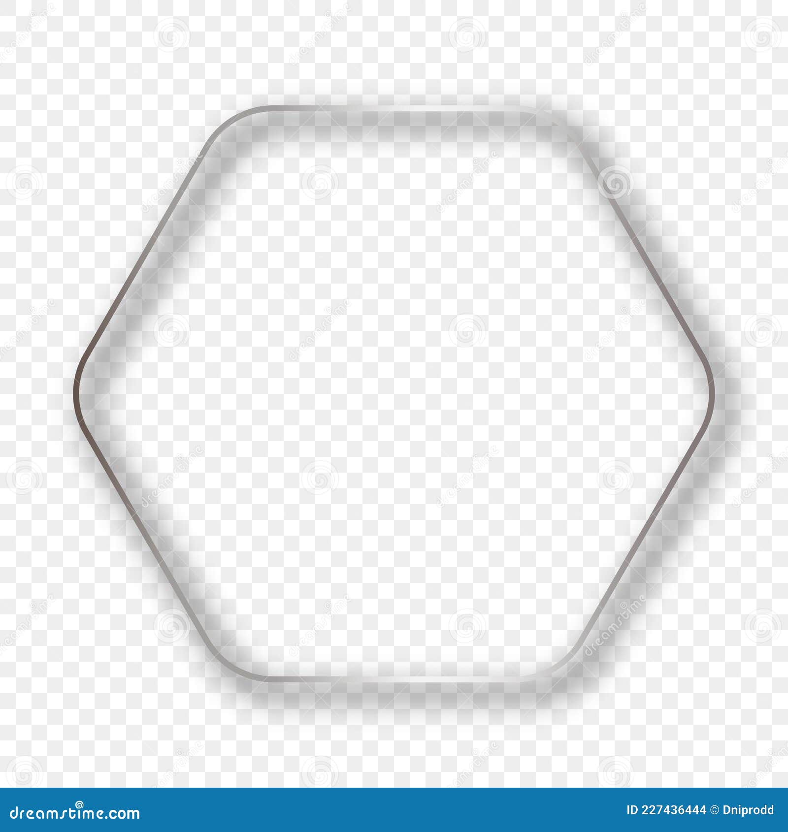 Silver Glowing Rounded Hexagon Frame with Shadow Stock Vector ...
