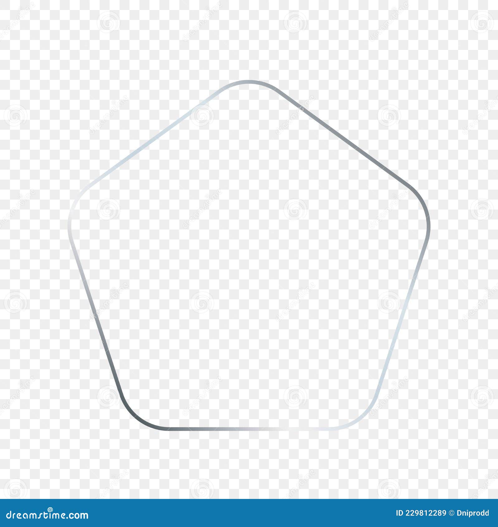 Silver Glowing Rounded Pentagon Shape Frame Stock Vector - Illustration ...