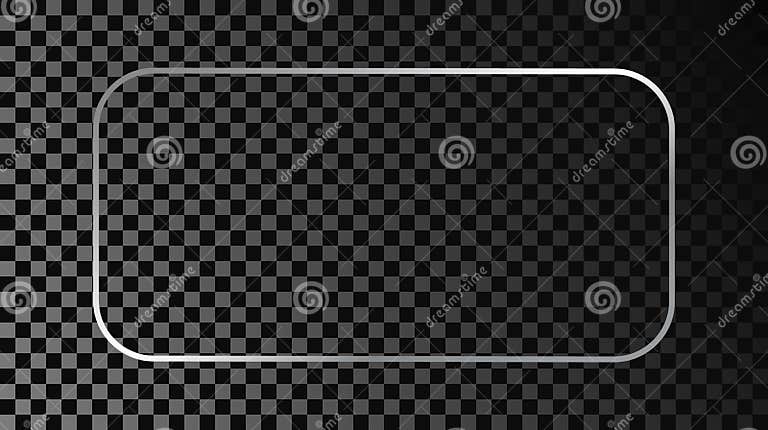 Silver Glowing Rounded Rectangular Frame Stock Vector - Illustration of ...