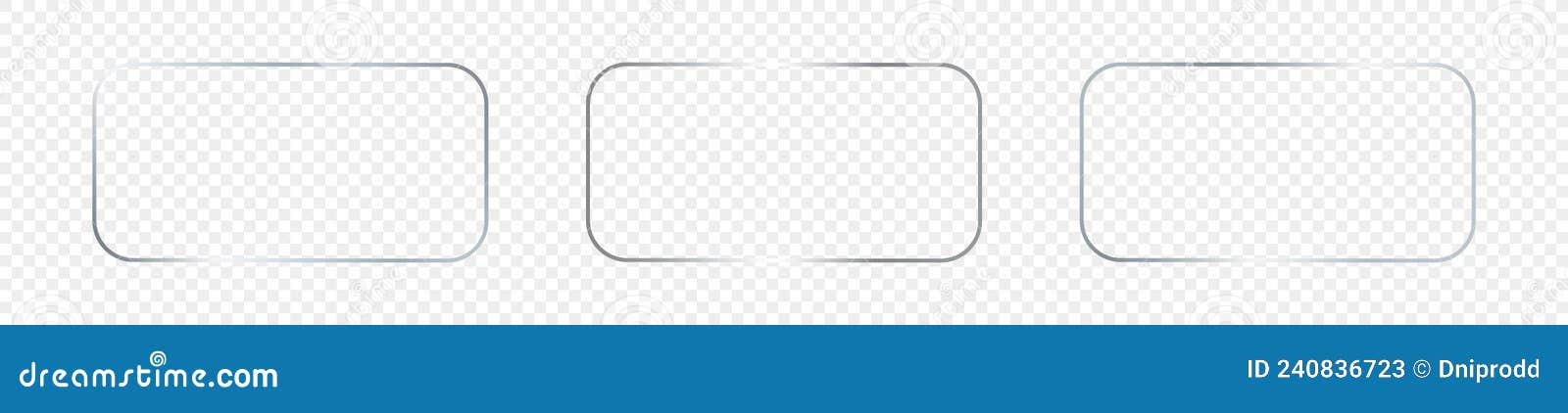 Silver Glowing Rounded Rectangular Frame Stock Vector - Illustration of ...