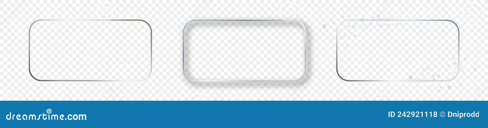 Silver Glowing Rounded Rectangular Frame Stock Vector - Illustration of ...