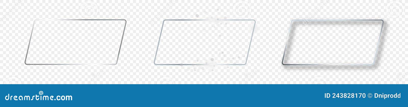 Silver Glowing Rounded Rectangular Shape Frame Stock Vector - Illustration of decorative ...