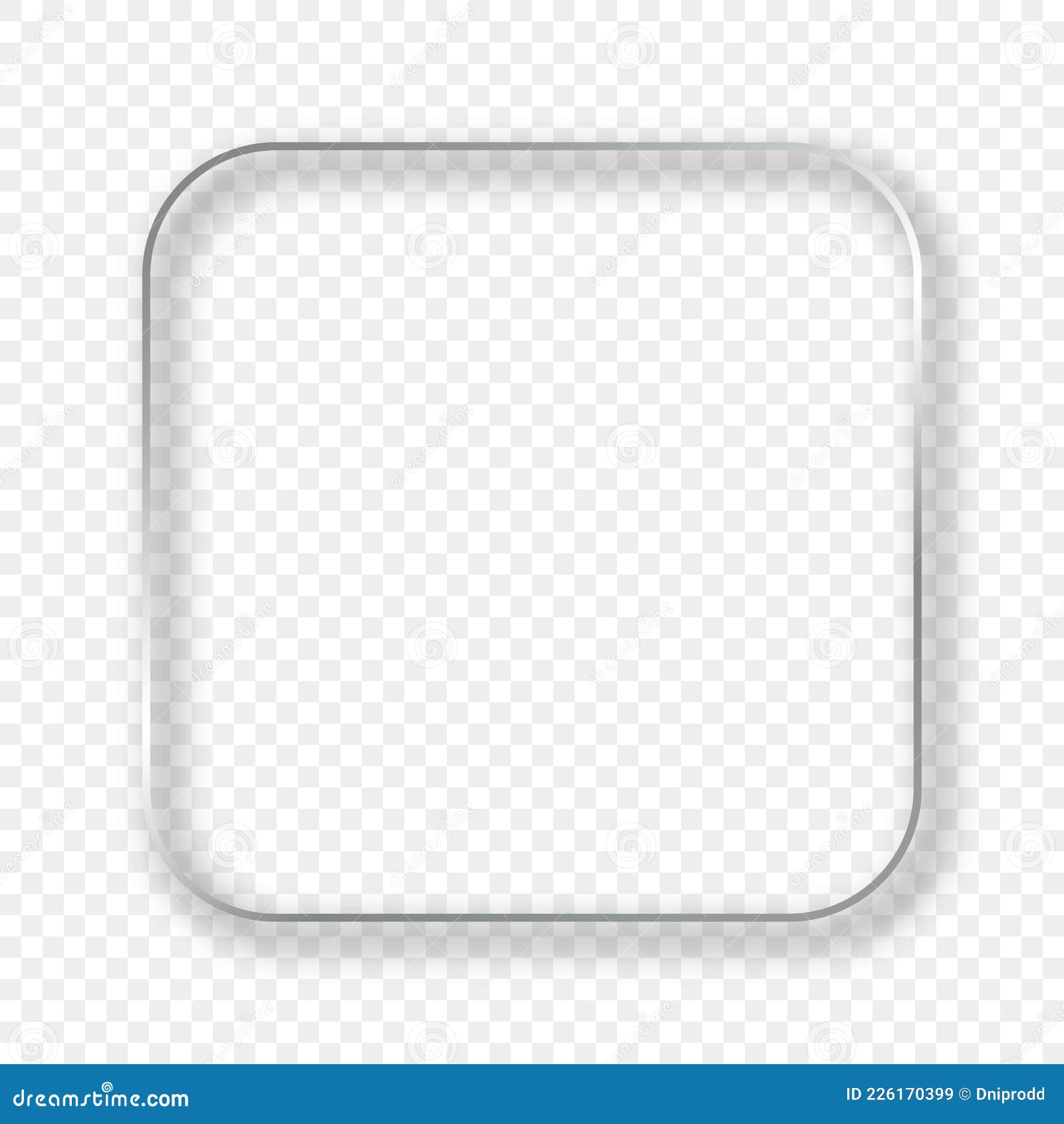 Silver Glowing Rounded Square Frame with Shadow Stock Vector ...