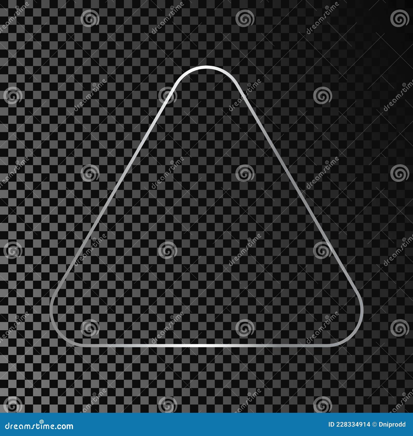 Silver Glowing Rounded Triangle Frame Stock Vector - Illustration of ...