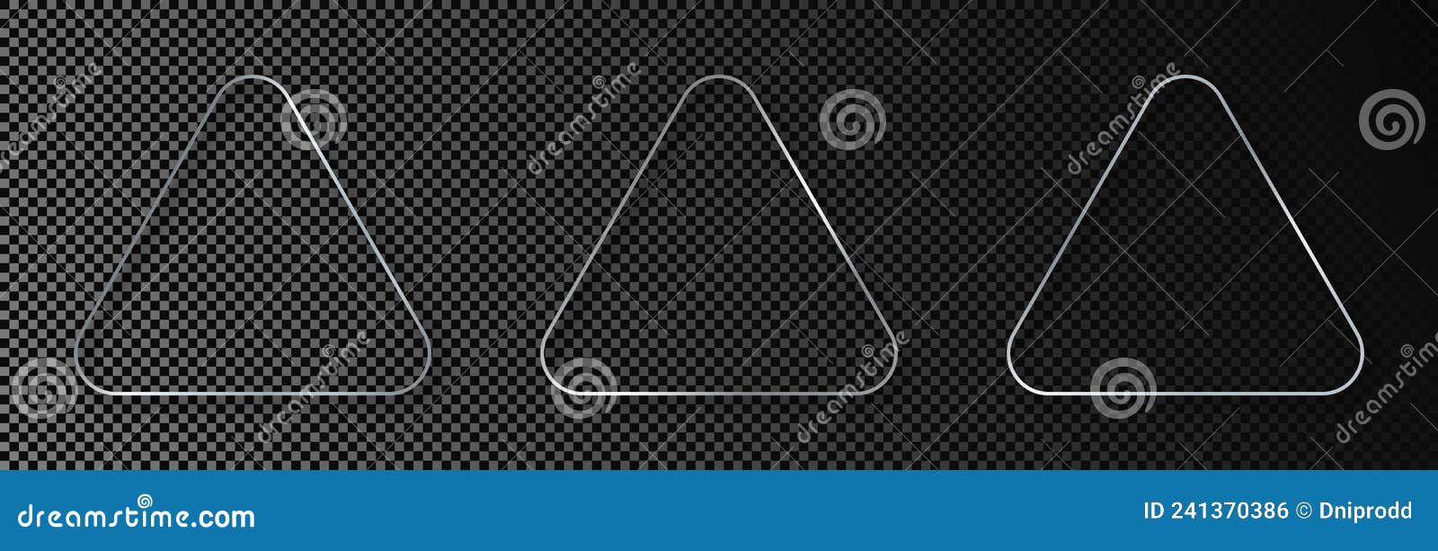 Silver Glowing Rounded Triangle Frame Stock Vector - Illustration of ...