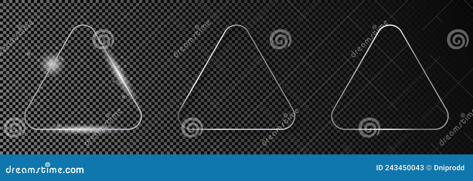 Silver Glowing Rounded Triangle Frame Stock Vector - Illustration of ...