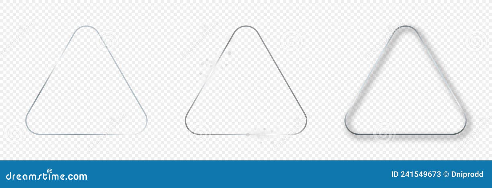 Silver Glowing Rounded Triangle Frame Stock Vector - Illustration of ...