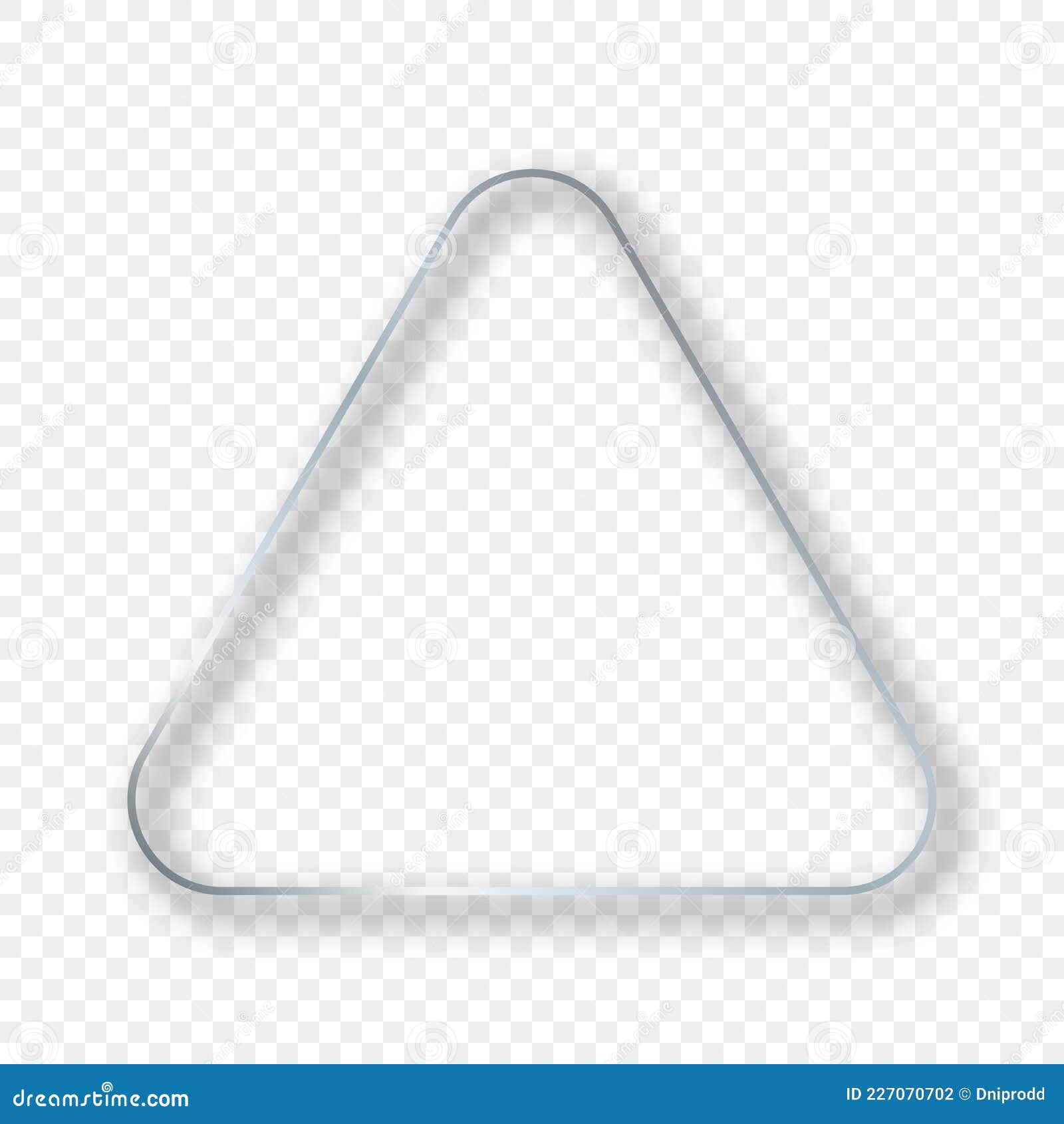 Silver Glowing Rounded Triangle Frame with Shadow Stock Vector ...