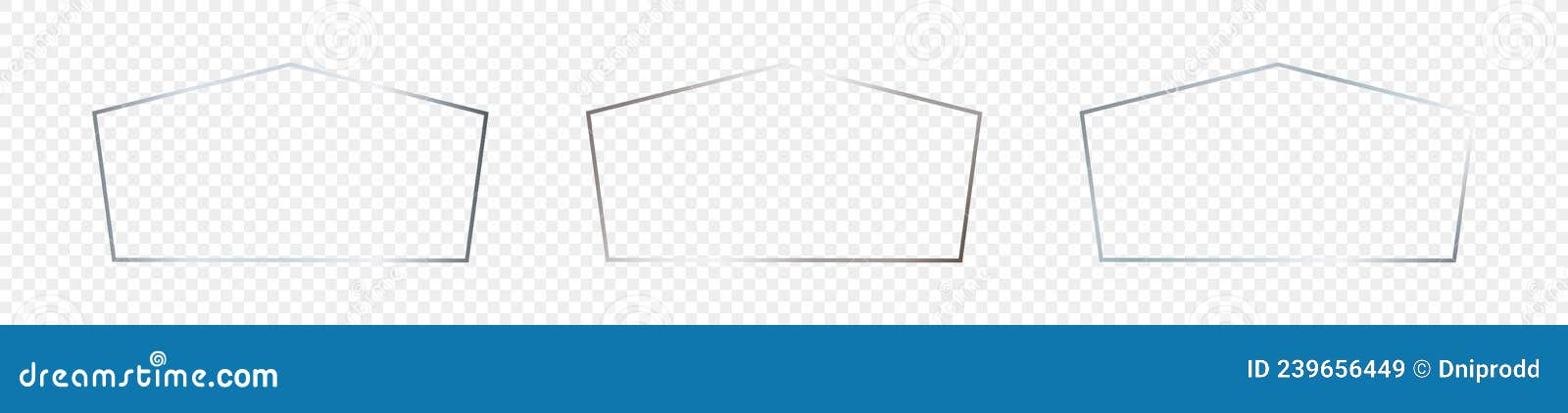 Silver Glowing Tetragon Shape Frame Stock Vector - Illustration of glow ...