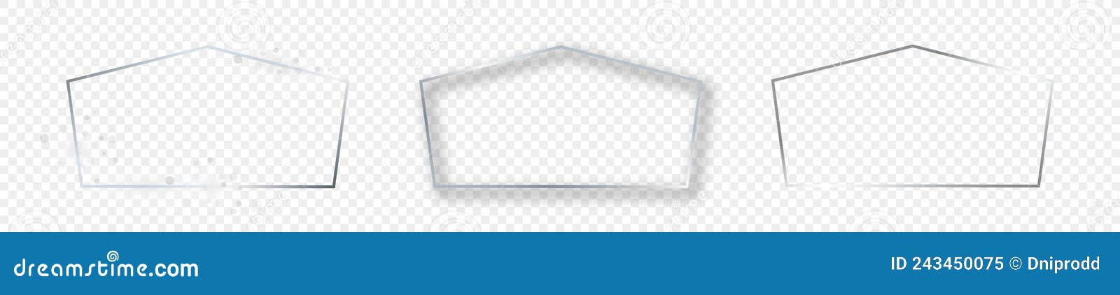 Silver Glowing Tetragon Shape Frame Stock Vector - Illustration of ...