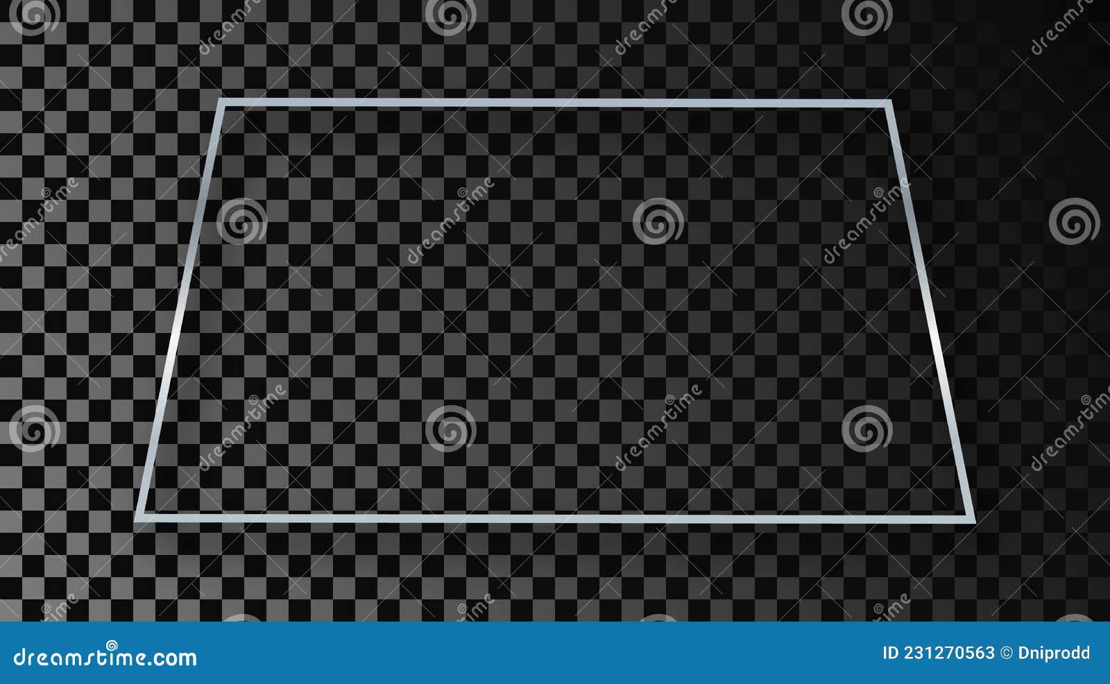 Silver Glowing Trapezoid Shape Frame with Shadow Stock Vector ...