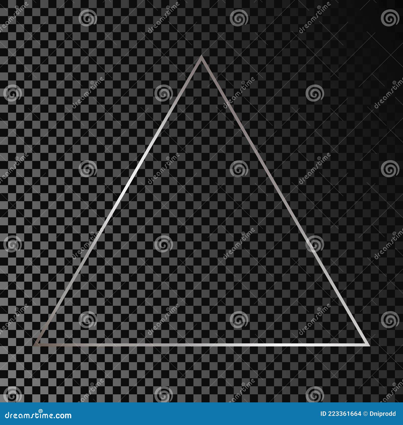 Silver Glowing Triangle Frame Stock Vector - Illustration of black ...