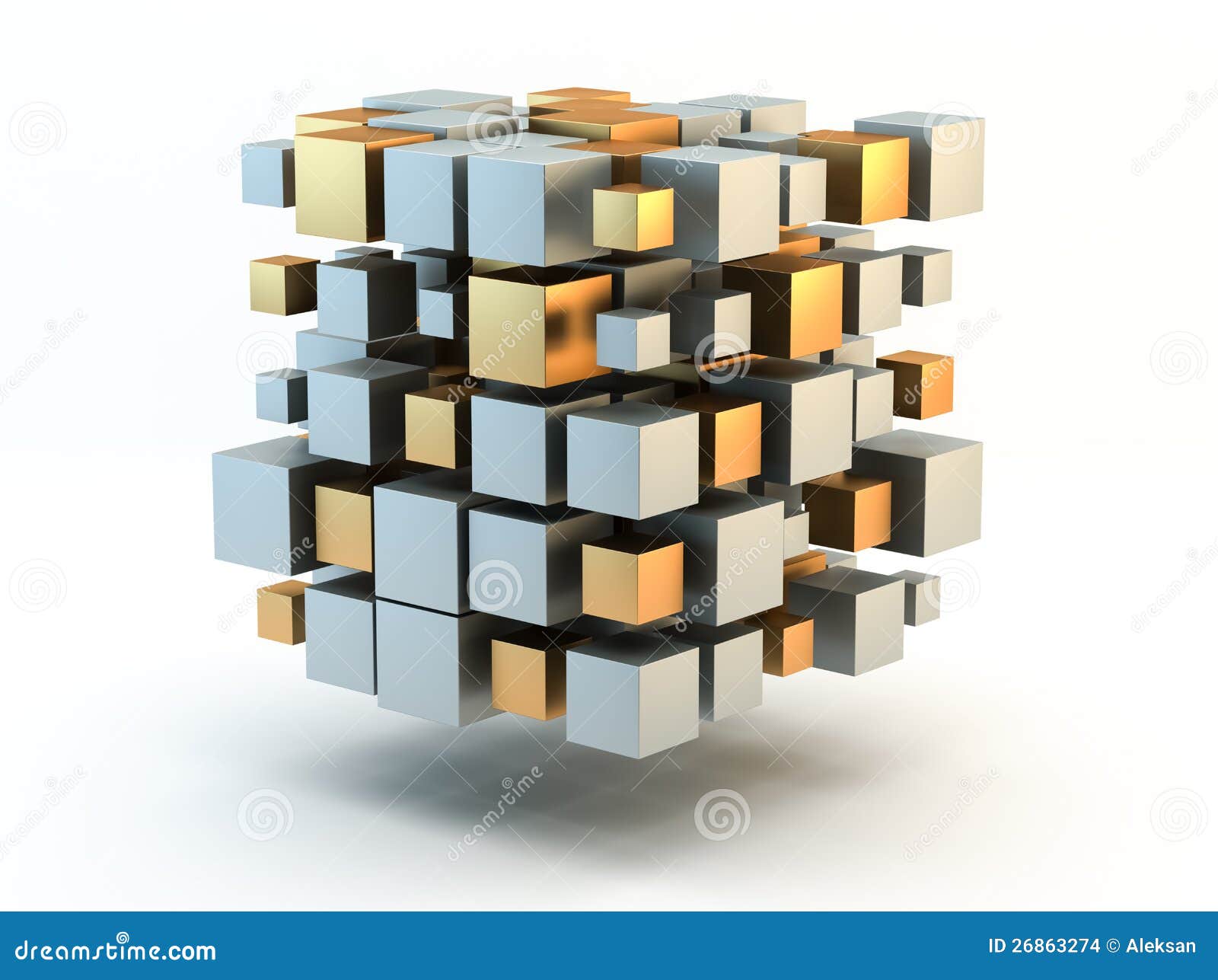 Silver and gold 3D Blocks stock illustration. Illustration of order ...