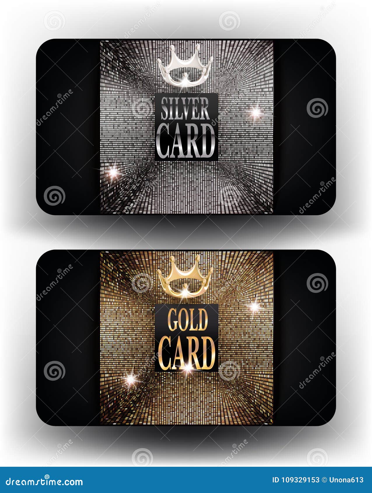 Silver and Gold Cards with Abstract Gold Design Elements. Stock Vector ...