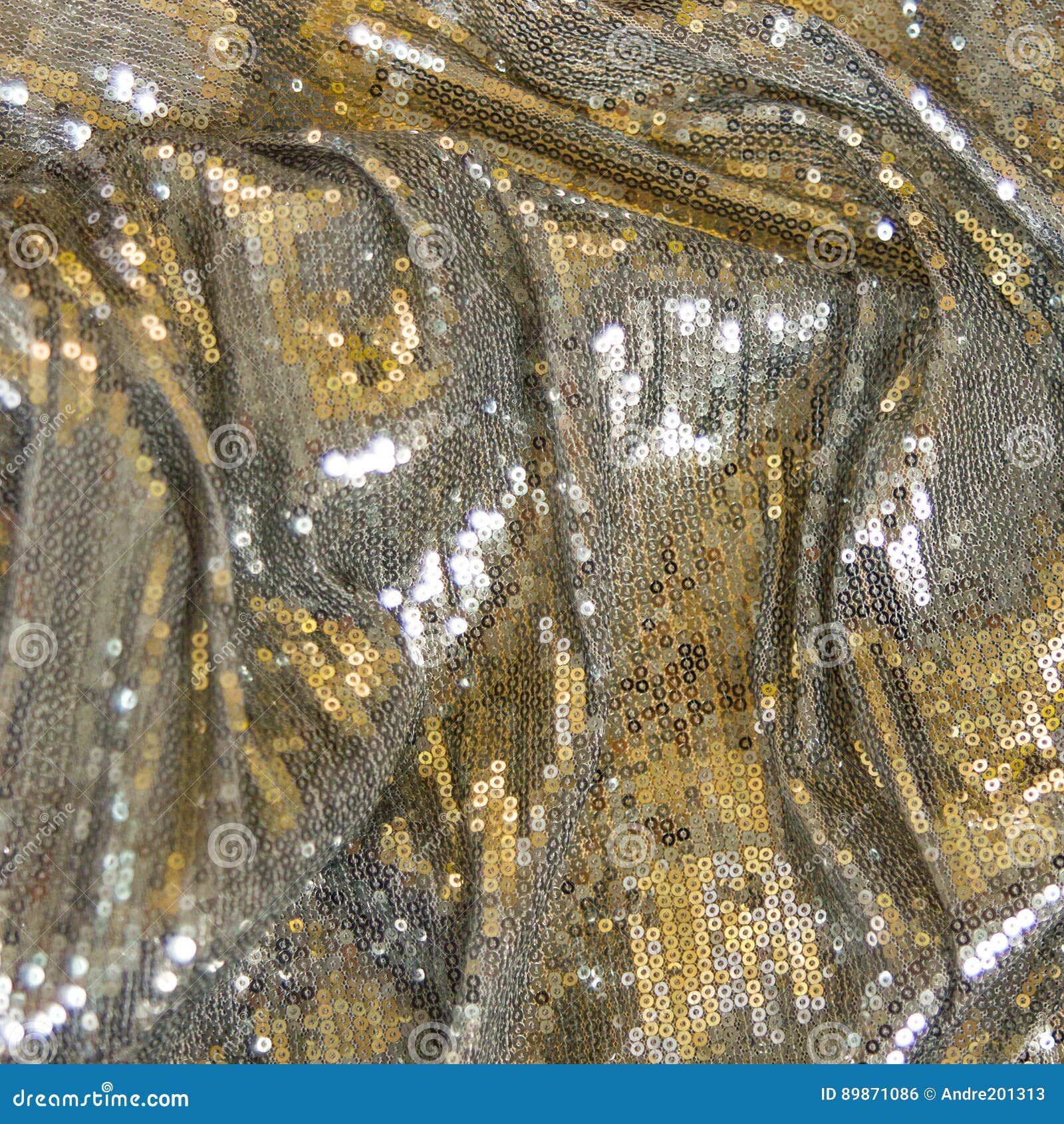 Silver, Gold Fabric Texture with Spangles Stock Photo - Image of circle ...