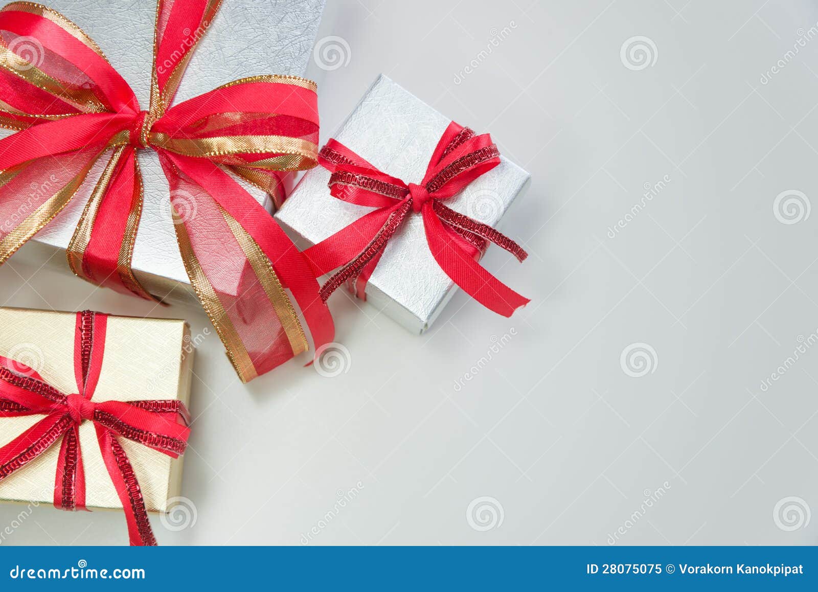 Silver and Gold Gift Box Top View Crop Stock Image - Image of fresh ...