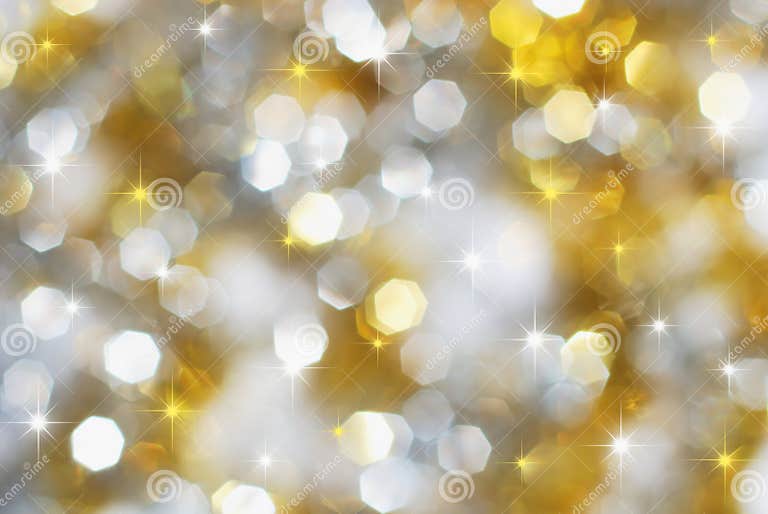 Silver and Gold Holiday Lights Stock Image - Image of spherical, sparks ...