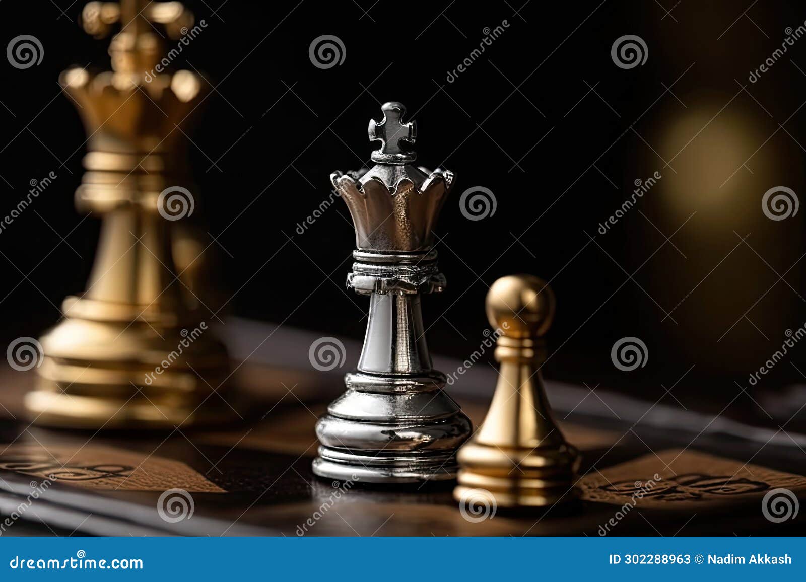 Silver Gold King Chess Game Board Stock Image - Image of gold, business ...