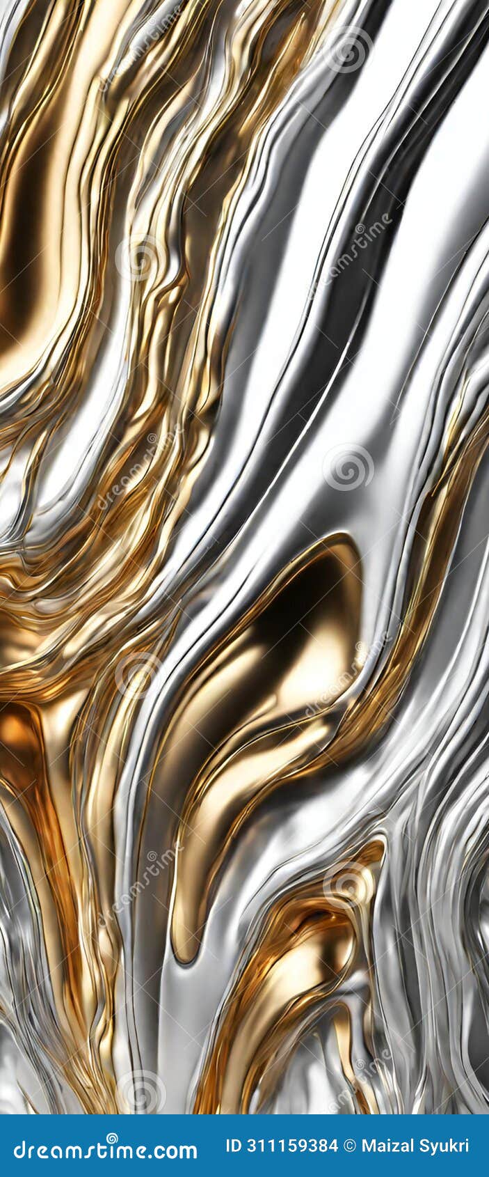 Silver and Gold Liquid Abstrak Background Stock Illustration ...
