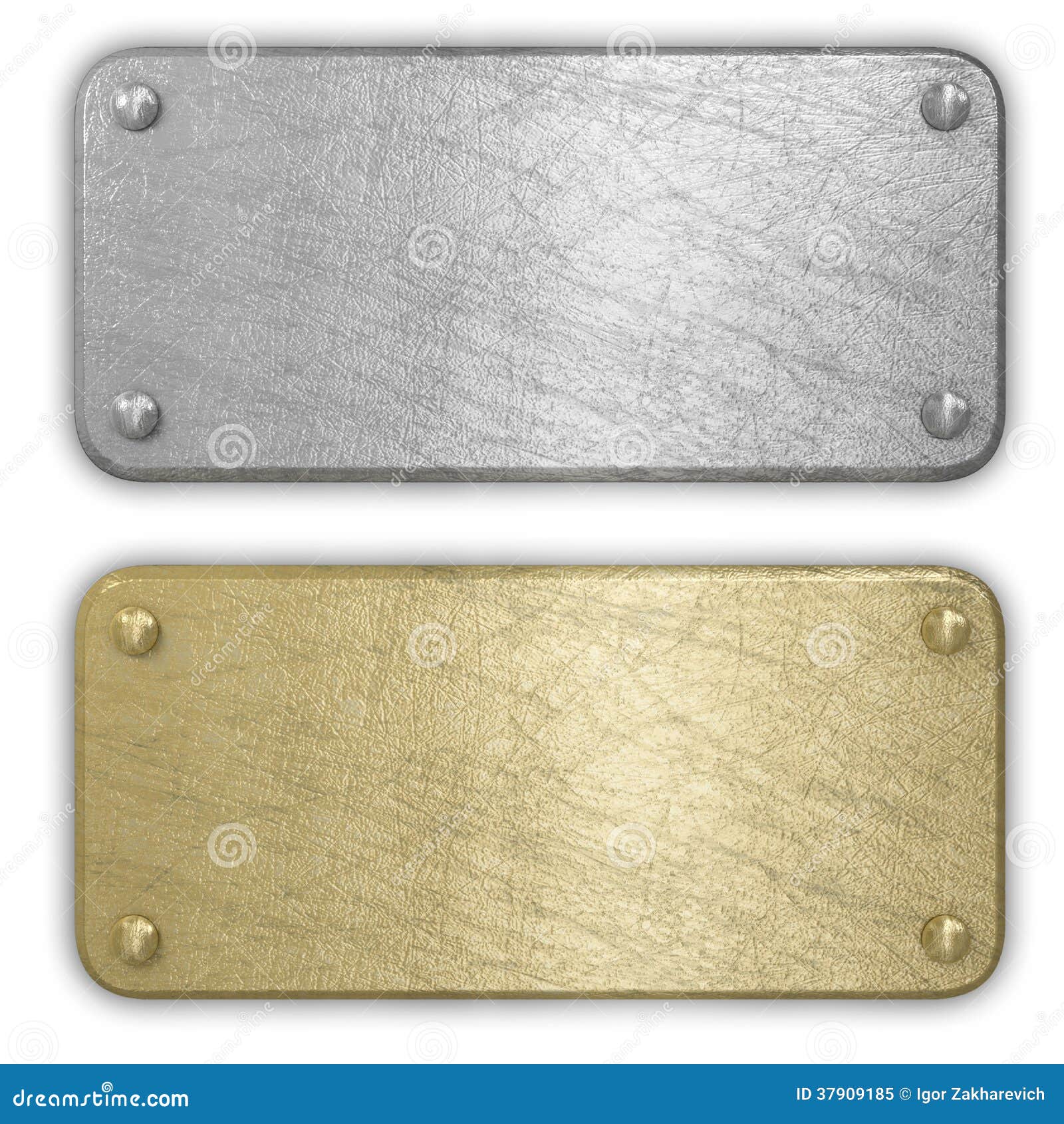 Silver and Gold Metal Plates Stock Illustration - Illustration of ...