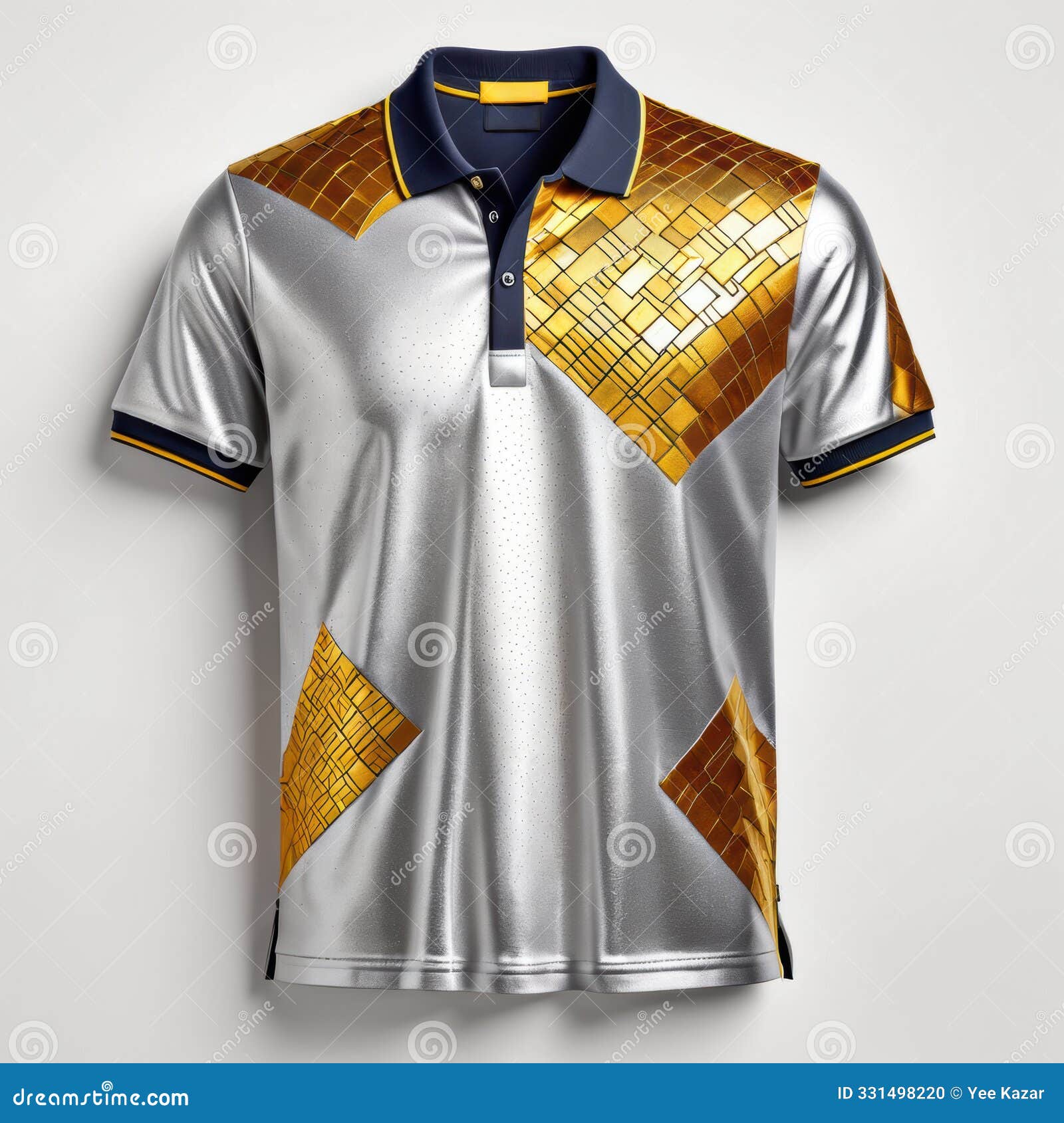 Silver and Gold Polo Shirt Mockup. Stock Illustration - Illustration of ...